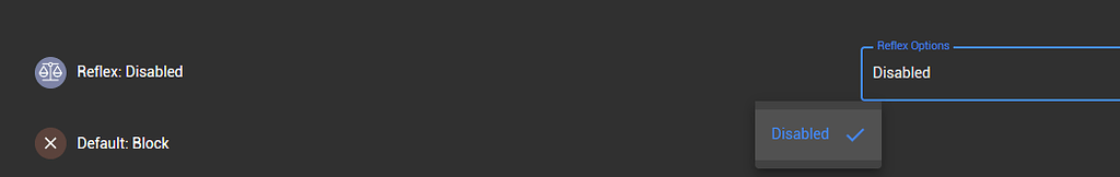 How to enable reflex option? - adam:ONE® - ADAMnetworks